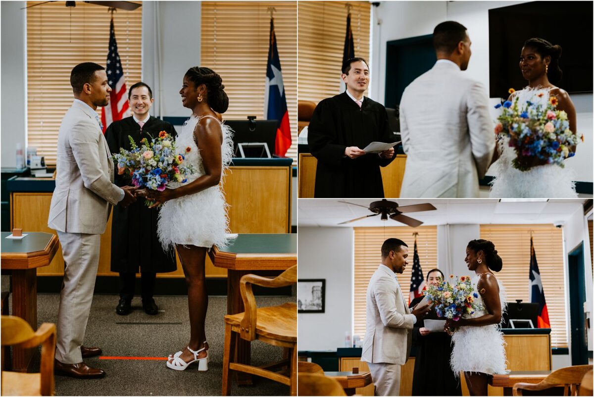 Vibrant Downtown Austin Courthouse Elopement - Jalisa + Demetrius
