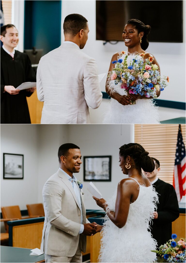 Vibrant Downtown Austin Courthouse Elopement - Jalisa + Demetrius