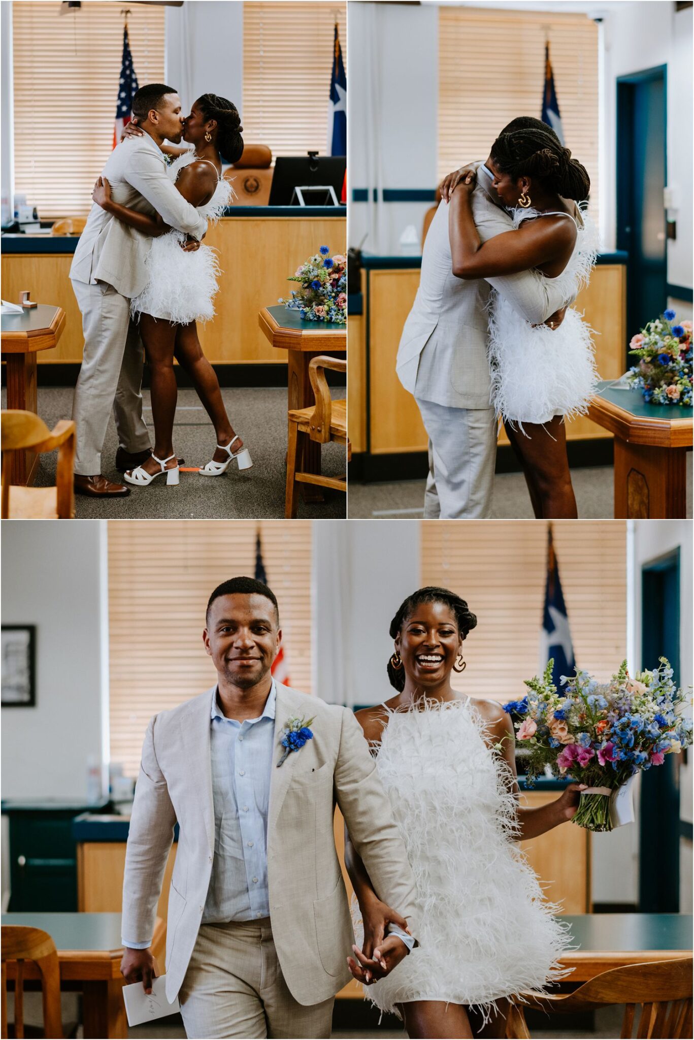 Vibrant Downtown Austin Courthouse Elopement - Jalisa + Demetrius